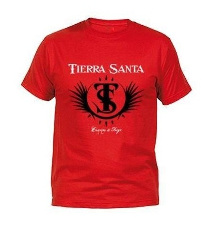TIERRA SANTA - LOGO CAMINOS DE FUEGO - Camiseta MANGA CORTA ROJA - AMEDISK